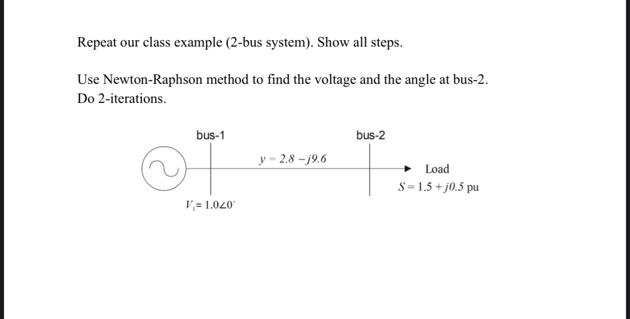 Solved Repeat our class example (2-bus system). ﻿Show all | Chegg.com