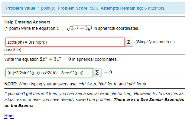 Solved Problem Value: 1 point(s). Problem Score: 50\%. | Chegg.com