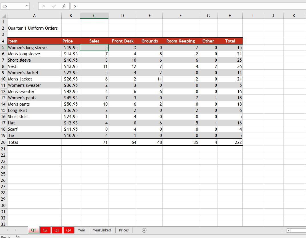 Grader - Instructions Excel 2019 Project | Chegg.com