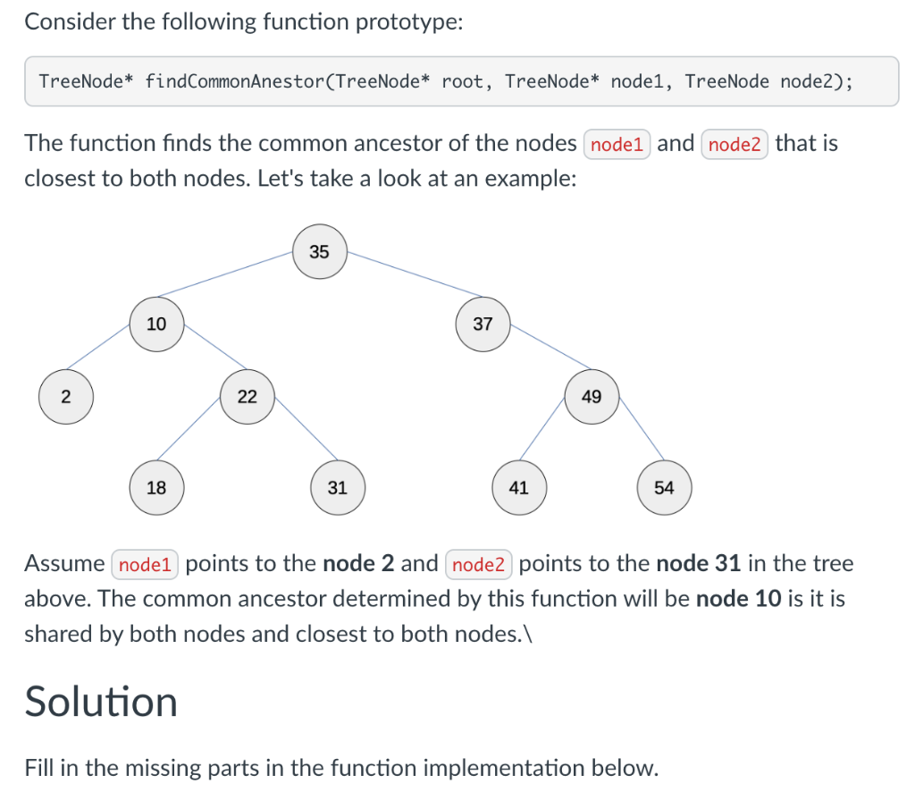 Solved Consider The Following Function Prototype Treenode 