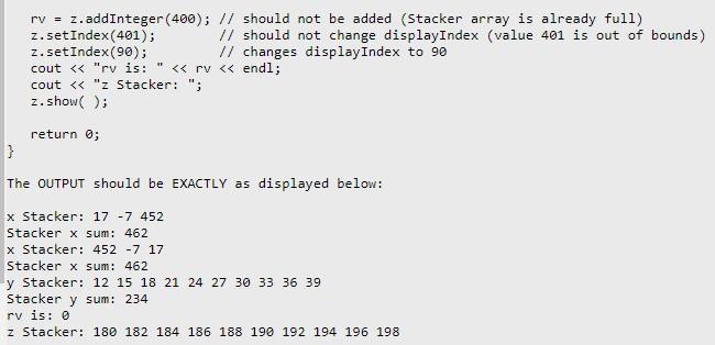 Solved Write the code for a C++ class called "Stacker" which | Chegg.com