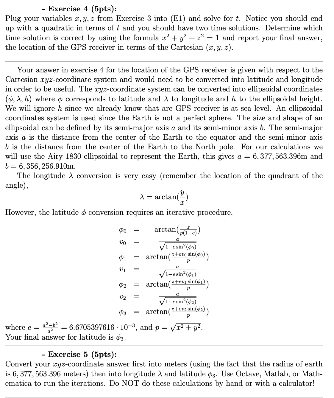 Solve all 5 problems of the GPS Problem. Please be | Chegg.com