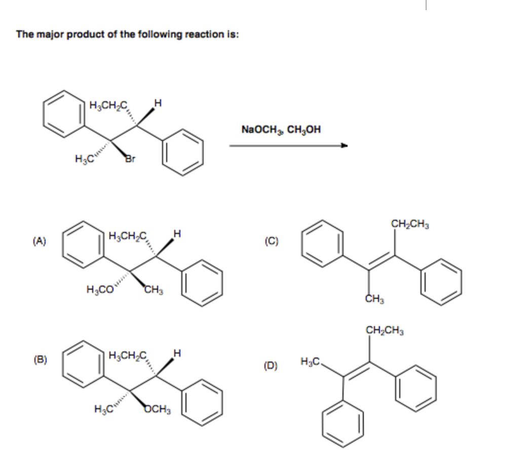 Solved The major product of the following reaction is: H2CH. | Chegg.com