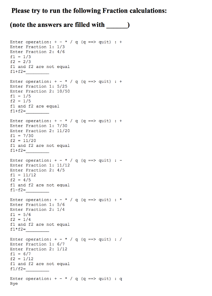 Solved Fraction Problem Create a class called Fraction. | Chegg.com