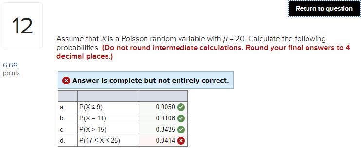 Solved Return to question 12 Assume that X is a Poisson | Chegg.com