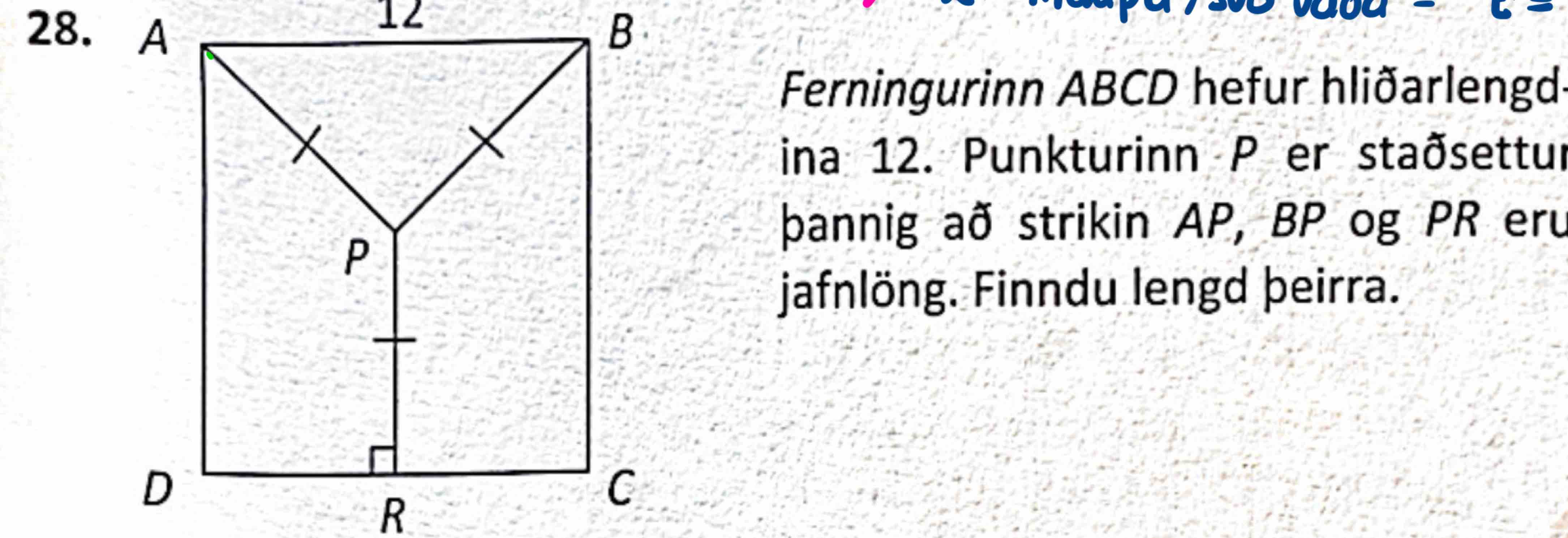 Solved The square ABCD has side length 12. ﻿The point P is | Chegg.com