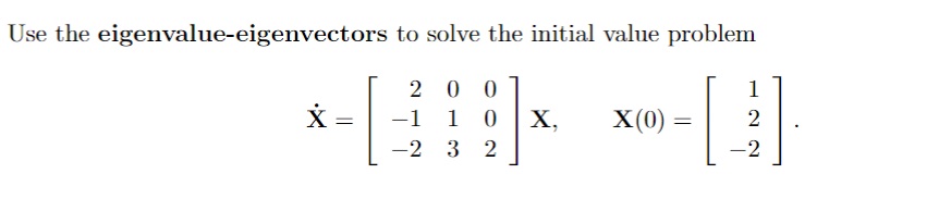 Solved Use The Eigenvalue Eigenvectors To Solve The Initial