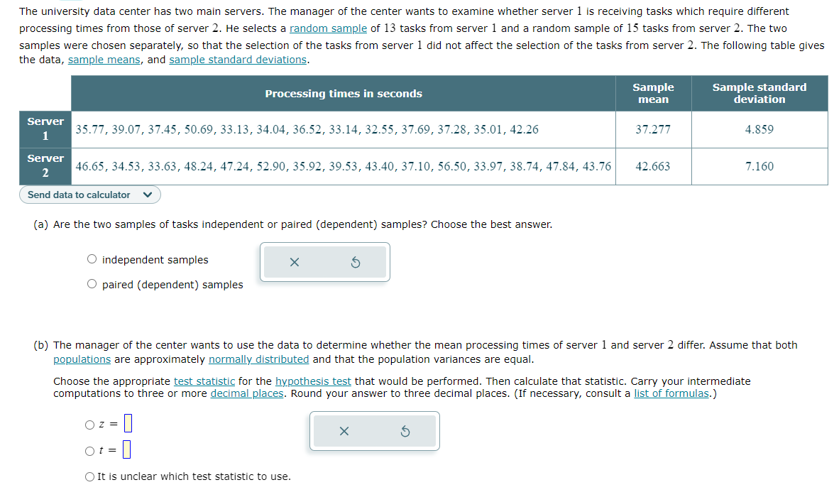 Solved The university data center has two main servers. The | Chegg.com