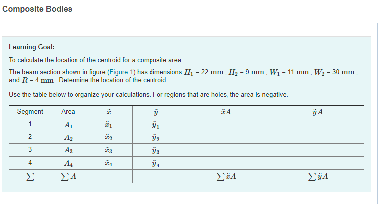Solved Composite Bodies Learning Goal: To calculate the | Chegg.com