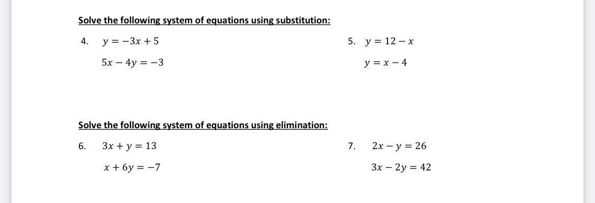 Solved Solve the following system of equations using | Chegg.com