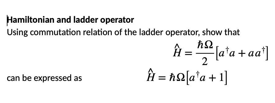 Solved Hamiltonian and ladder operator Using commutation | Chegg.com