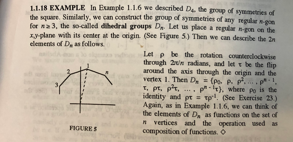 Solved 23. In the dihedral groups Dn with n 3, show that we | Chegg.com
