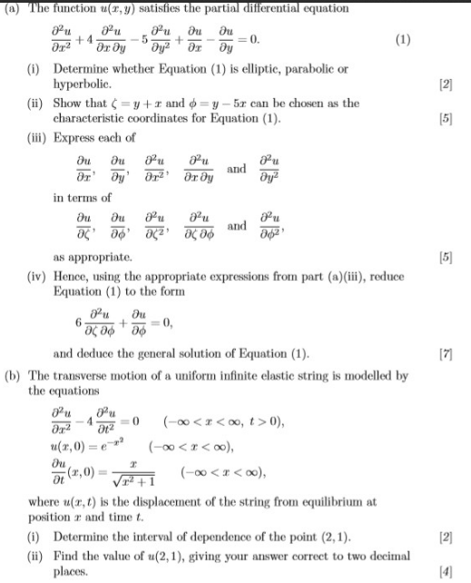 Solved A The Function U T Y Satisfies The Partial