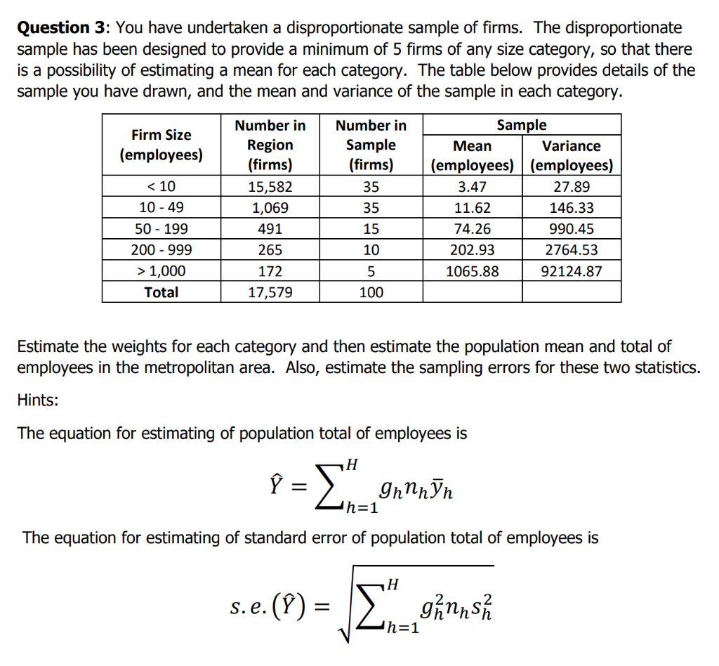 Solved Question 3: You have undertaken a disproportionate | Chegg.com