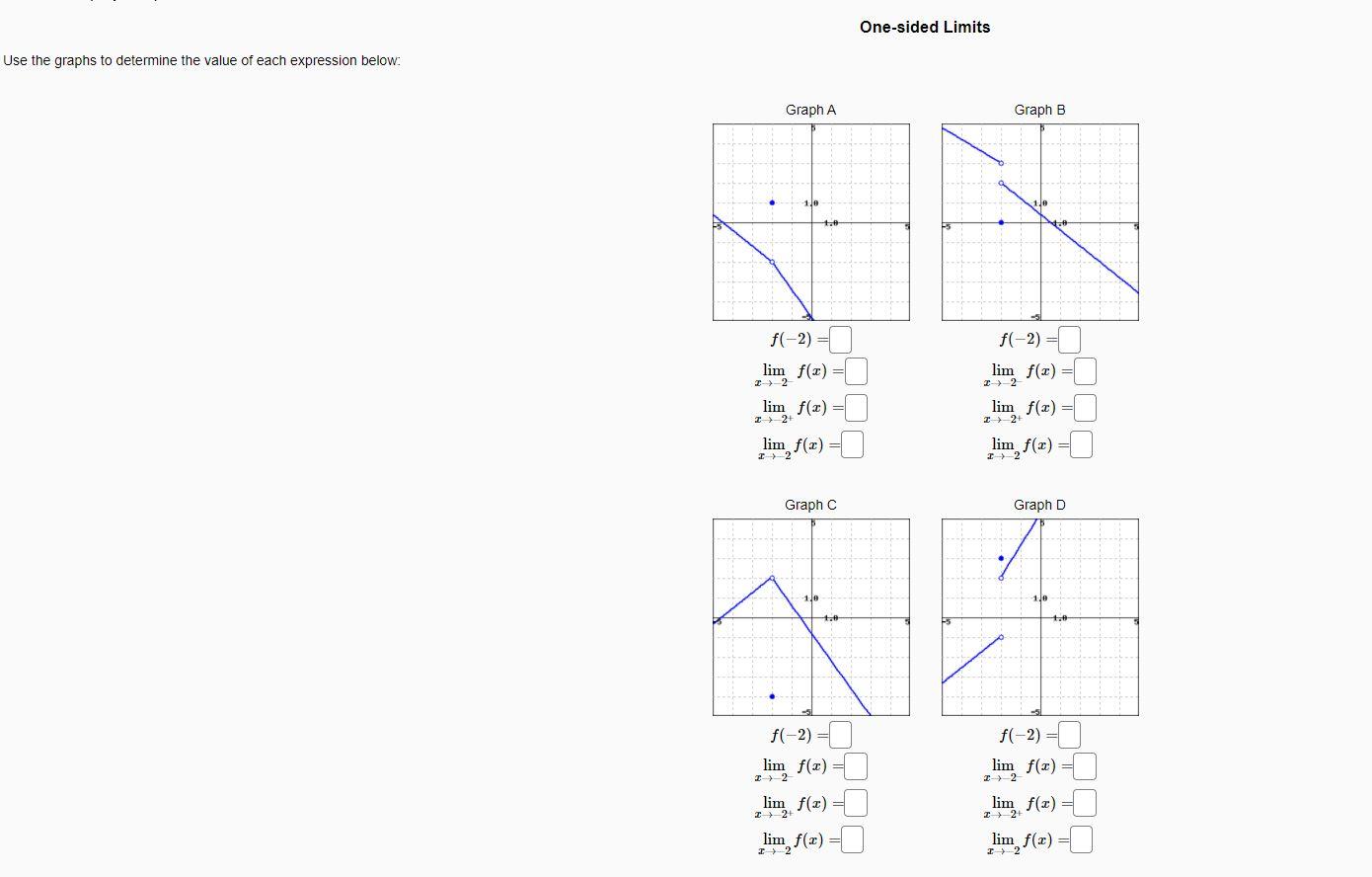 Solved One-sided Limits Use the graphs to determine the | Chegg.com