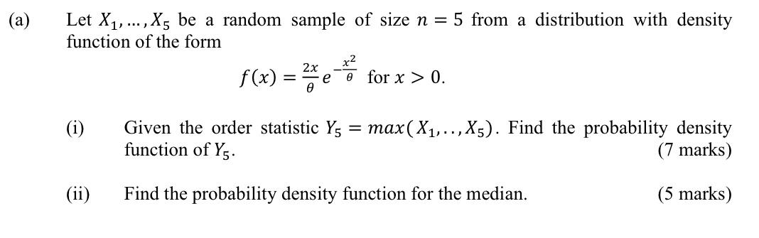 Solved Let X1,…,X5 be a random sample of size n=5 from a | Chegg.com
