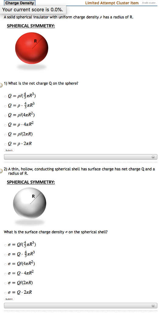 Solved Limited Attempt Cluster Ie Charge Density Your | Chegg.com Solved Limited Attempt Cluster Ie Charge Density Your | Chegg.com