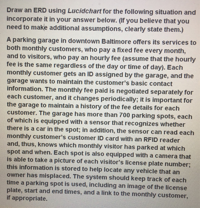 Solved Draw an ERD using Lucidchart for the following | Chegg.com
