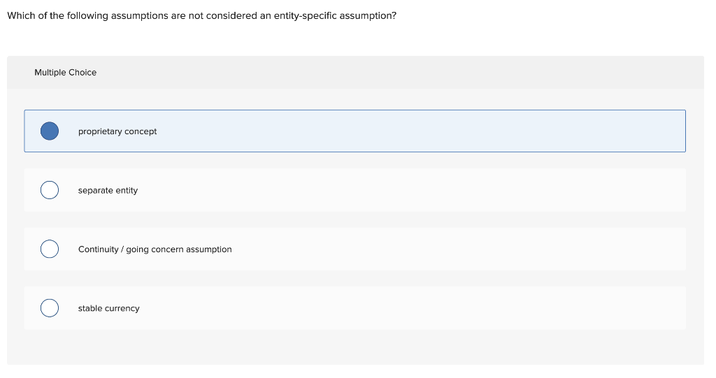 Solved Which of the following assumptions are not considered | Chegg.com