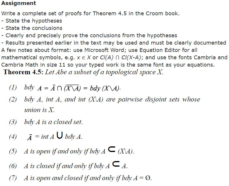 Solved Assignment Write a complete set of proofs for Theorem | Chegg.com