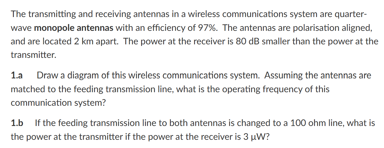 Solved by an EXPERT The transmitting and receiving antennas in a wireless | Chegg.com
