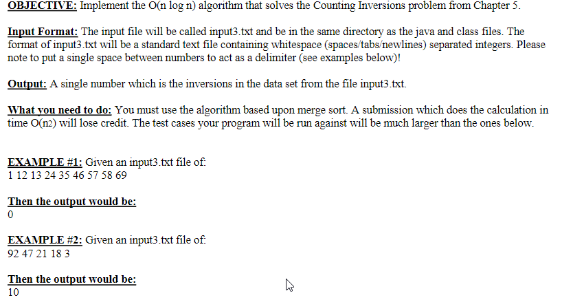 Solved Objective Implement The On Log N Algorithm That