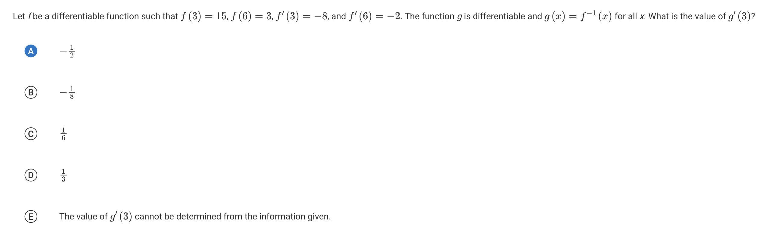 Solved Let f be a differentiable function such that | Chegg.com