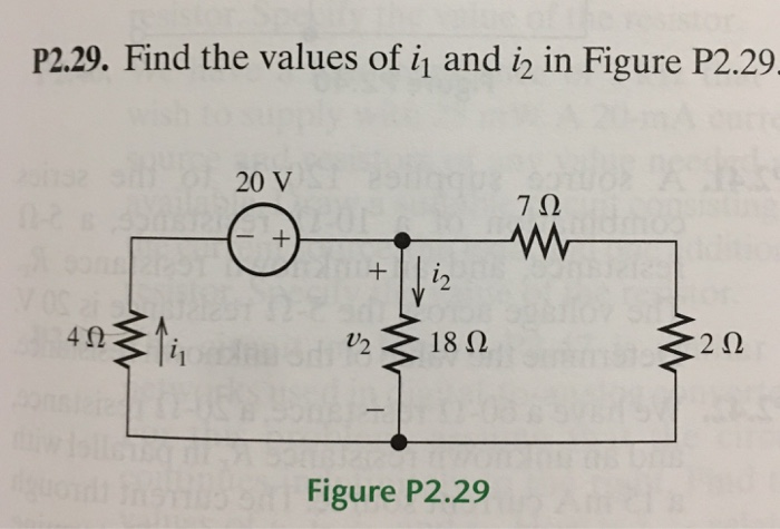 P2.29. Find the values of in and i2 in Figure P2.29 | Chegg.com