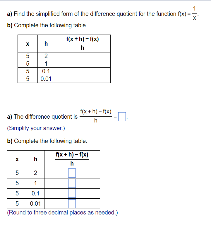 Solved a) Find the simplified form of the difference | Chegg.com