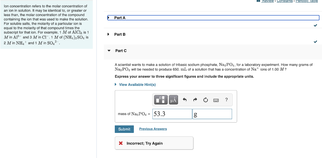 Solved Review Constants i Penodic Table Part A lon | Chegg.com
