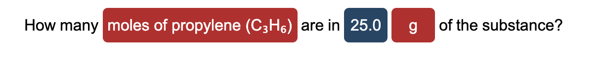 Solved How many moles of propylene (C3H6) are in 25.0 of the | Chegg.com