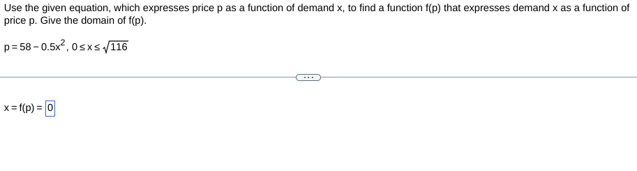 Solved Use the given equation, which expresses price p as a | Chegg.com