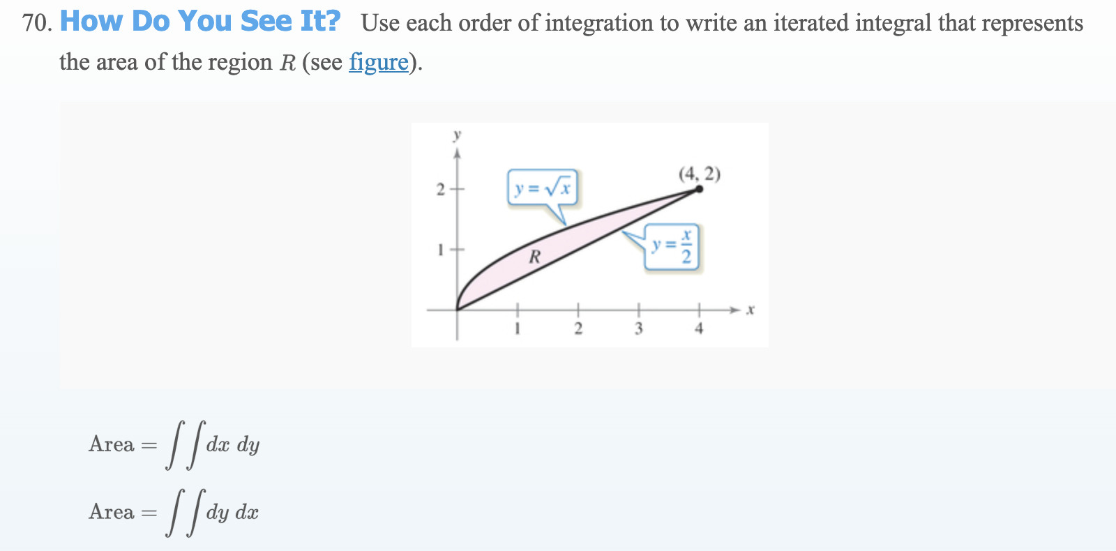 Solved 70. How Do You See It? Use each order of integration | Chegg.com