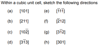 Solved Within a cubic unit cell, sketch the following | Chegg.com