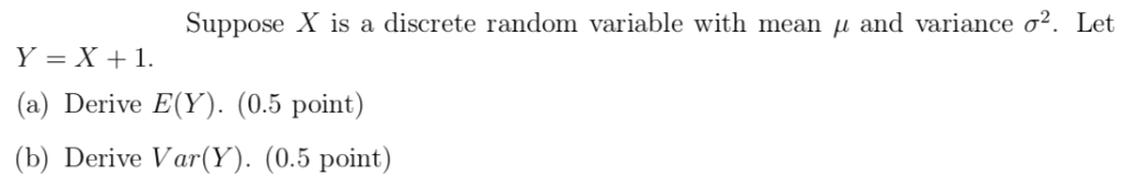 Solved Suppose X is a discrete random variable with mean μ | Chegg.com