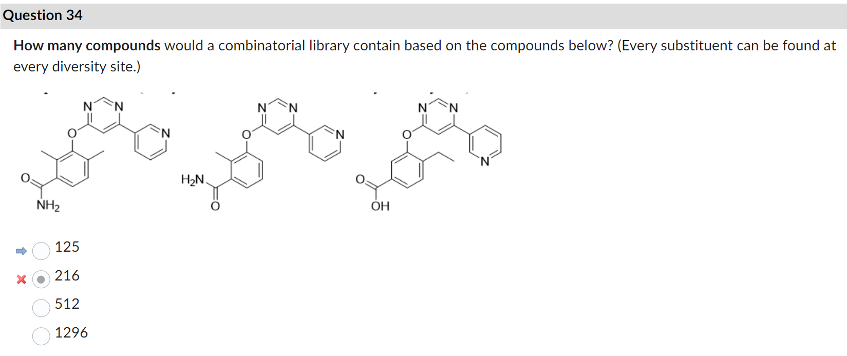 Solved How many compounds would a combinatorial library | Chegg.com