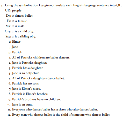 Solved Using the symbolization key given, translate each | Chegg.com