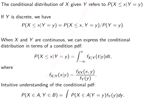Solved The conditional distribution of X given Y refers to | Chegg.com