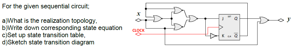 Solved For the given sequential circuit; a)What is the | Chegg.com