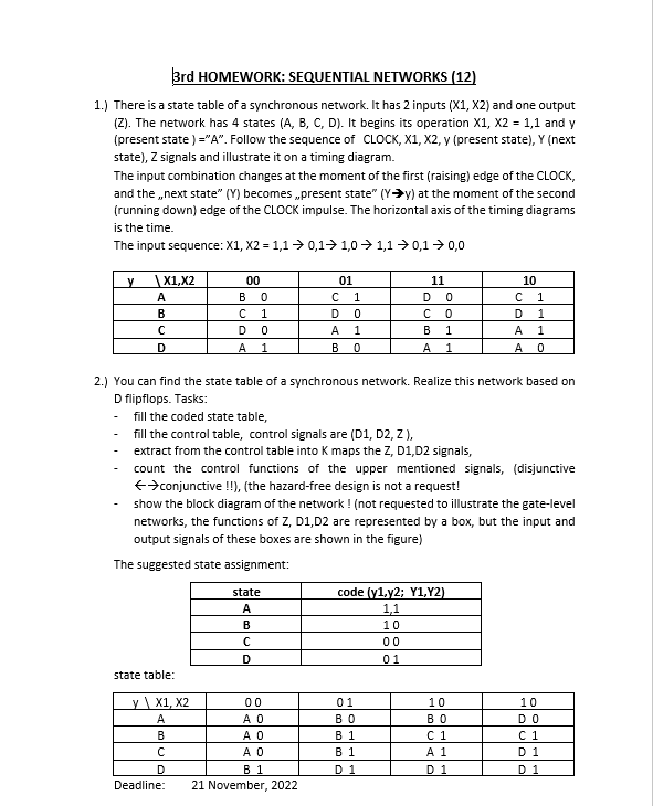 Solved Brd HOMEWORK: SEQUENTIAL NETWORKS (12) 1.) There is a | Chegg.com