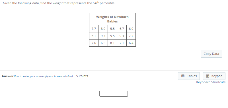 Solved Given the following data, find the weight that | Chegg.com