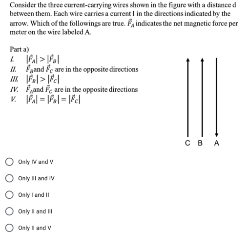 Solved Consider the three current-carrying wires shown in | Chegg.com