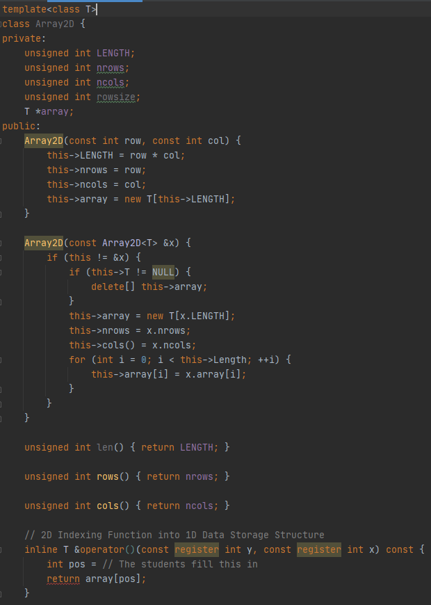 Solved The code is supposed to transpose a dynamically | Chegg.com