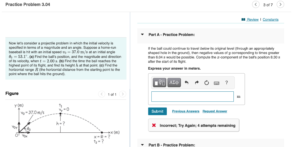 Solved Now let's consider a projectile problem in which the | Chegg.com