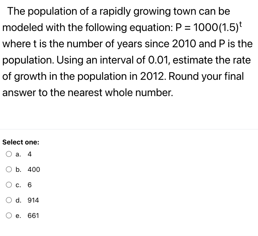 Solved The population of a rapidly growing town can be | Chegg.com