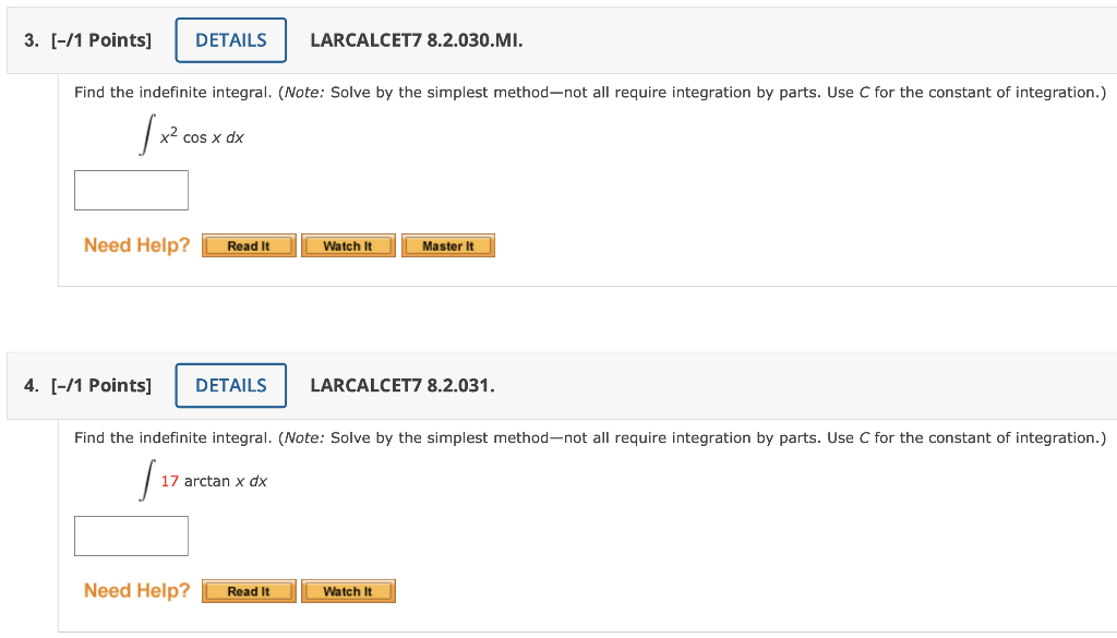 Solved Find the indefinite integral. (Note: Solve by the | Chegg.com