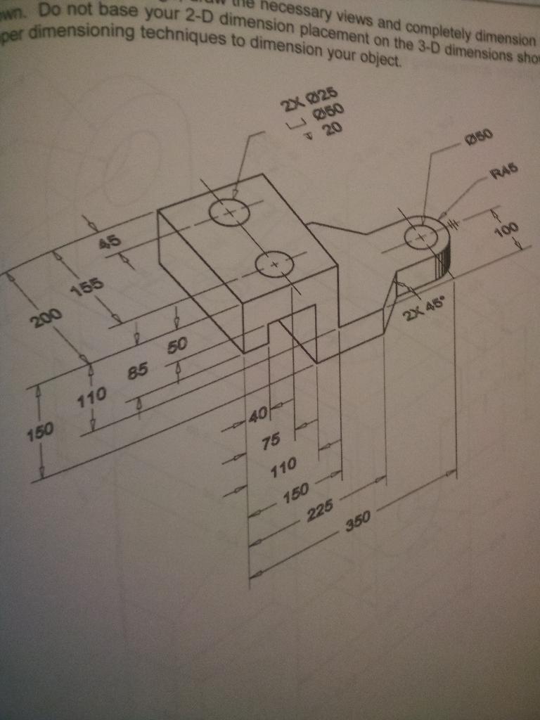 Solved Using a CAD package draw the necessary views and | Chegg.com
