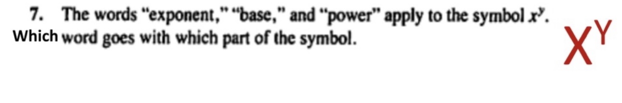 Solved The words "exponent," "base," and "power" apply to | Chegg.com