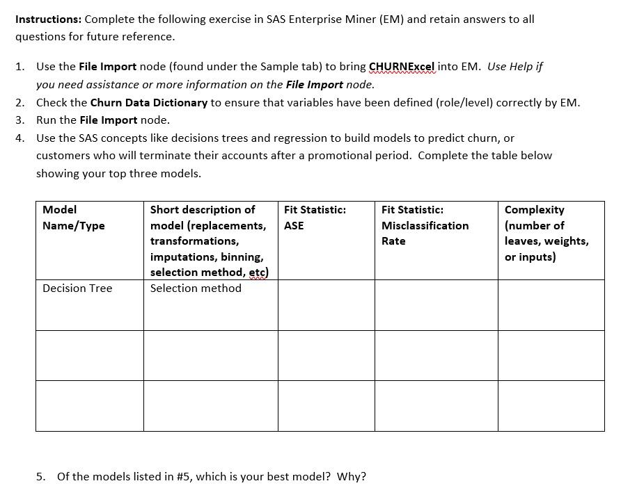 Solved Instructions: Complete the following exercise in SAS | Chegg.com