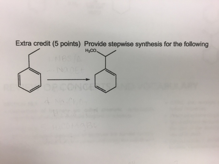 Solved Extra credit (5 points) Provide stepwise synthesis | Chegg.com